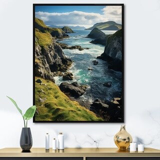 Designart "Ireland Dingle Peninsula Cilf III" Ireland Framed Wall Decor ...