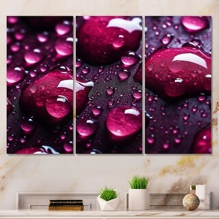 Designart "Red Rose With Raindrops On Black VI" Raindrops Wall Art ...