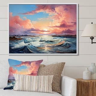 Designart "Coastal Sky Infinite Azure Patchwork I" Nautical & Beach ...