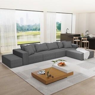 6-seater Modern Upholstered Sectional Sofa Couch Set,Modern Upholstered ...