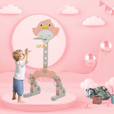 Toddler Sports Center: Basketball Ring, Football Goal, Throwing Ring ...