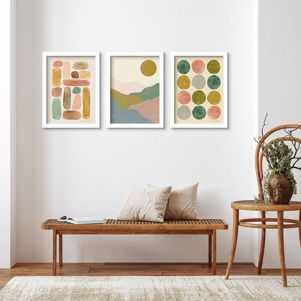 Beach Pebbles Pauline Stanley Abstract 2 - 3 Piece Framed Gallery Art ...