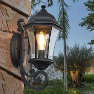 2-Pack Vintage Wall-Mounted Outdoor Lantern, Elegant Metal Sconce for ...