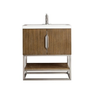 James Martin Vanities Columbia 31.5" Single Vanity, Latte Oak with ...