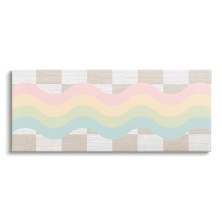 Stupell Checkered Wavy Rainbow Pattern Canvas Wall Art Design by Lil ...