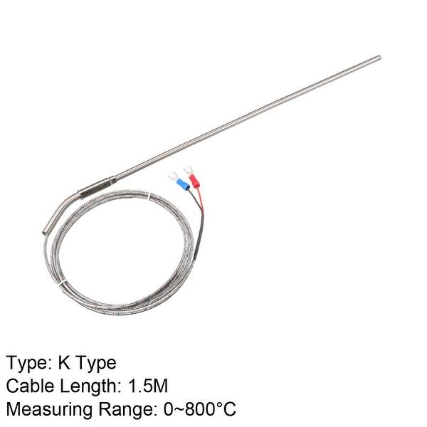 K Type Temperature Sensor Probe 1.5M Cable 5mm x 300mm Thermocouple - 5 ...