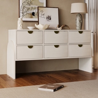 Retro Style Rubber Wood Venner Three-Drawer Dresser Sideboard Cabinet ...