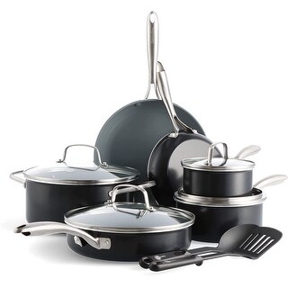 Swift Healthy Ceramic Nonstick, 12 Piece Cookware Pots and Pans Set ...