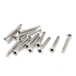 14pcs Stainless Steel Flat Head Phillips Self-Tapping Wood Screw 30mm x ...