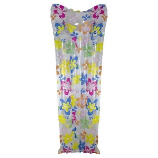 6' Blue and Yellow Flowers Inflatable Swimming Pool Float - Bed Bath ...