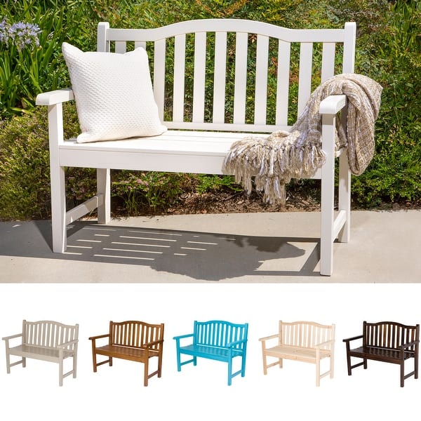 Moniek 45-inch Weather-Resistant Solid Wood Outdoor Patio Garden Bench ...