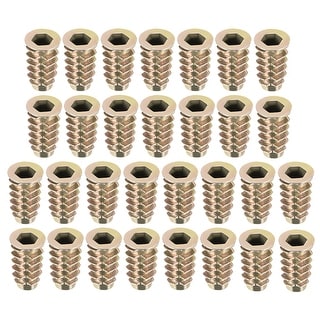 Threaded Insert Nuts Hex Socket M6 Internal Threads 19mm Length 30pcs ...