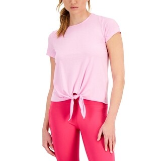 ID Ideology Women's Knot Front T-Shirt Pink Size Large - Bed Bath ...