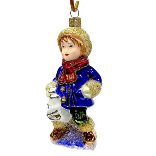 Collectible Hand-Painted Glass Ornament – Boy with Gifts - Bed Bath ...