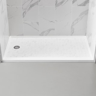 Left, Right, Central Drain Single Threshold Rectangular Shower Base ...