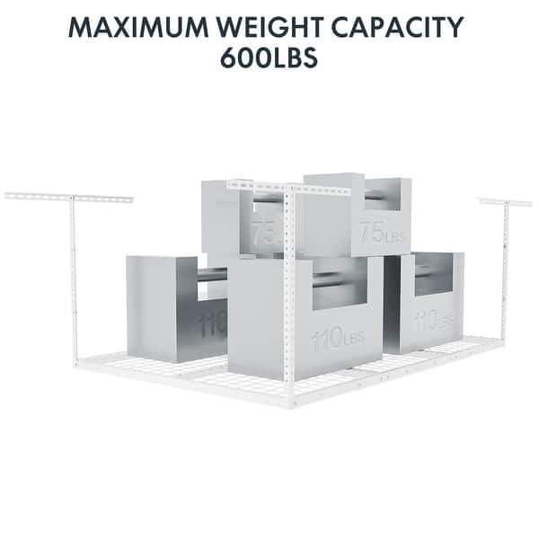 FLEXIMOUNTS Heavy Duty Overhead Garage Storage Rack Metal Garage ...
