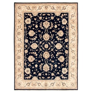 ECARPETGALLERY Hand-knotted Chobi Finest Dark Navy Wool Rug - 9'10 x 13 ...