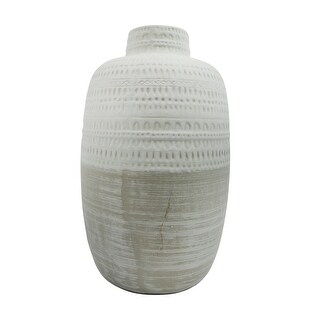 Rounded Frame Tribal Vase - 9.75" - Beige and Cream - Bed Bath & Beyond ...