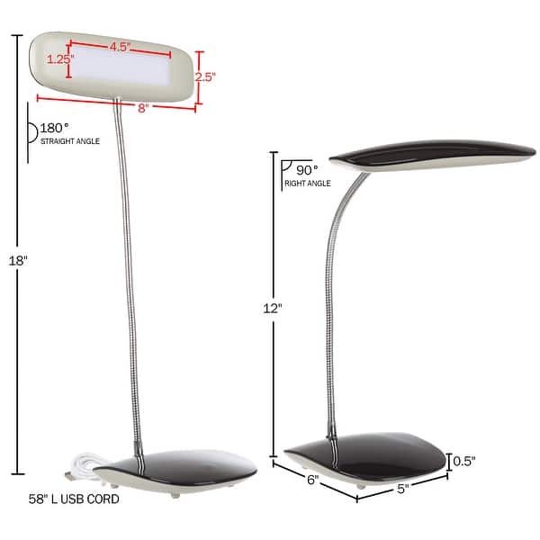 Touch-Activated LED with Flexible Gooseneck Desk Lamp, Black - Bed Bath ...