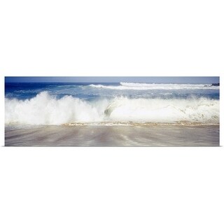 "Crashing Waves on Beach Waimea Bay HI" Poster Print - Multi - Bed Bath ...
