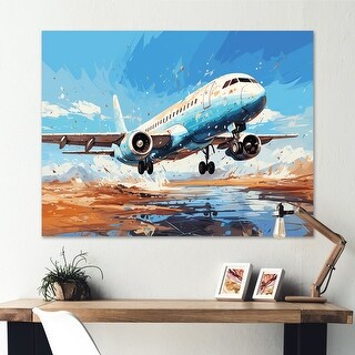 Designart "Plane Prelude To Flight Adventure II" Plane Wall Art - Bed ...