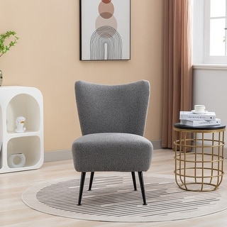 Cozy Curved Wingback Armchair, Corner Side Chair for Bedroom Living ...