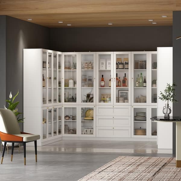Modular large Kitchen Pantry Storage Cabinet with Drawer & Shelves ...