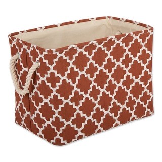 Small Cinnamon Lattice Rectangular Bin - 14" - Brown and White - Bed ...
