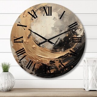 Designart "Yin Yang Beyond Duality Abstract Gold And Black II" Abstract ...