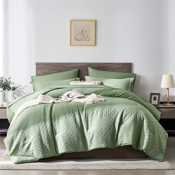 green waffle comforter