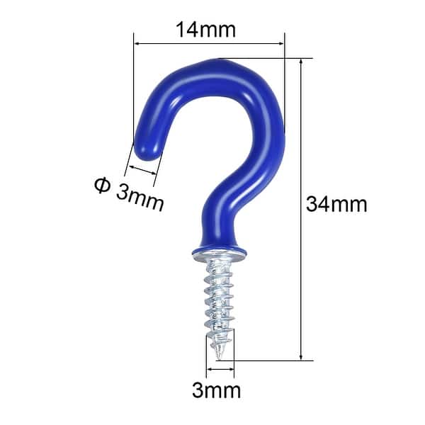 Ceiling Hooks Vinyl Coated Screw in Wall Hooks Plant Cup Hooks 5/8 ...