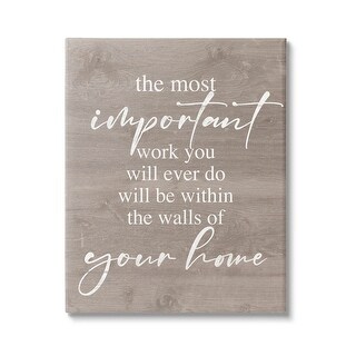 Stupell Most Important Work You'll Ever Do Phrase Canvas Wall Art by ...