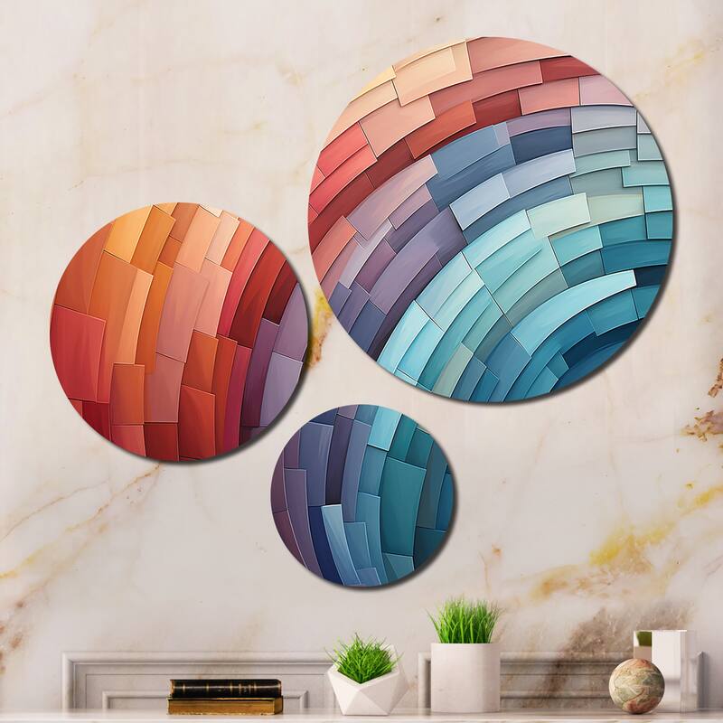 Designart "Abstract Colorful Rainbow Arch II" Modern Living Room Set ...