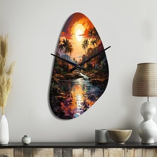 Indian Art Tropical Paradise III - Indian Art Wall Clocks in ...