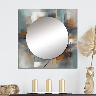 Designart "Abstract Design Shapes III" Abstract Collages Wall Mirror ...