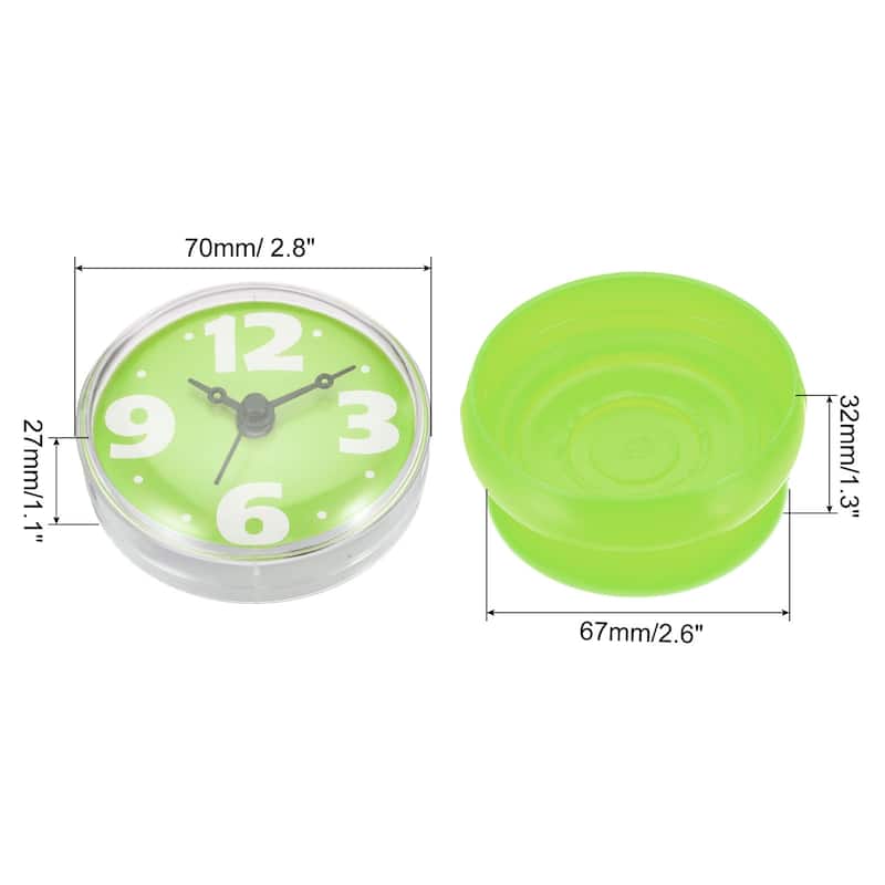 Waterproof Shower Clock Mini Bathroom Mirror Wall Clocks w Suction Cup ...