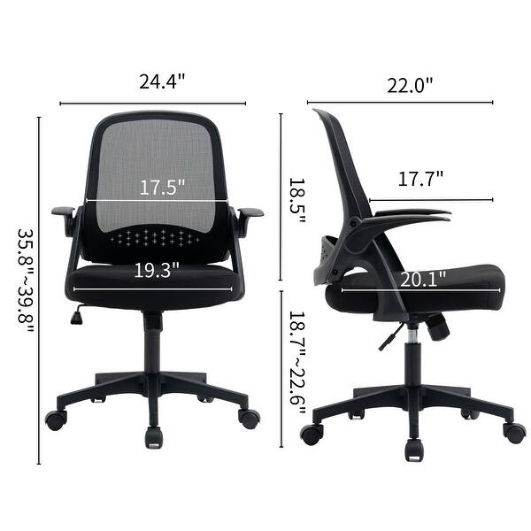 Ergonomic Adjustable Height Office Chair with Flip-Up Arms - Bed Bath ...