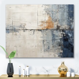 Designart "Abstract Blue Beige Road Collage II" Abstract Collages Wall ...