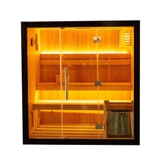 ALEKO 4 Person Hemlock Indoor Dry Wet Sauna with 4.5 kW Electrical ...