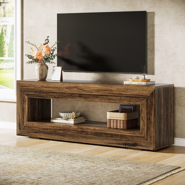 rustic media console table