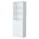 2-Door Bookcase, Storage with Multi-Level Shelves and Double Door ...