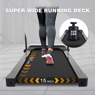 Black Desk Treadmill Jogging Portable Treadmill w/ Remote Control and ...