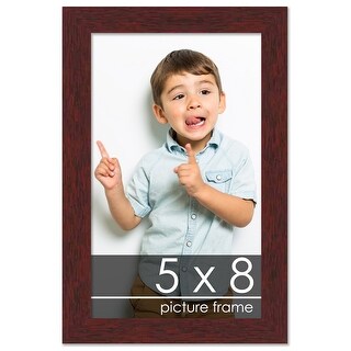 5x8 Traditional Mahogany Complete Wood Picture Frame with UV Acrylic ...