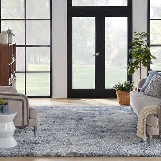 Nourison Luxurious Shag Abstract Wave Plush Shag Area Rug - Bed Bath ...