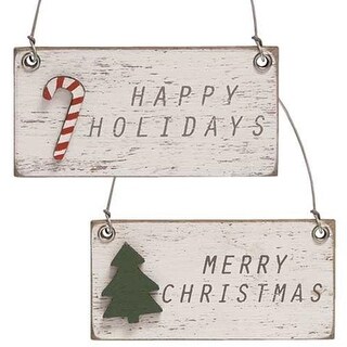 Happy Holidays Charm Ornament, 2 Asst. - Bed Bath & Beyond - 20705950