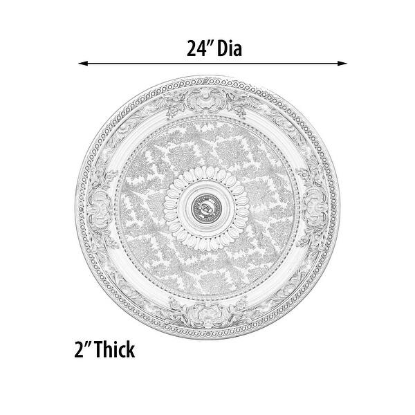 Petite Blanco Chandelier Ceiling Medallion 24 inch Diameter - Grey ...