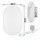 Recessed Oval Metal Framed Medicine Cabinet With Mirror And Adjustable ...