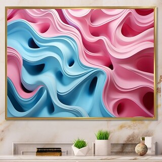 Designart "Op Art Blue And Pink Focus" Modern Framed Wall Art Prints ...