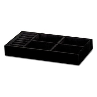 Curata Multipurpose 4 Slot Black Faux Suede Tray Ring Roll Fits Jjg353 ...