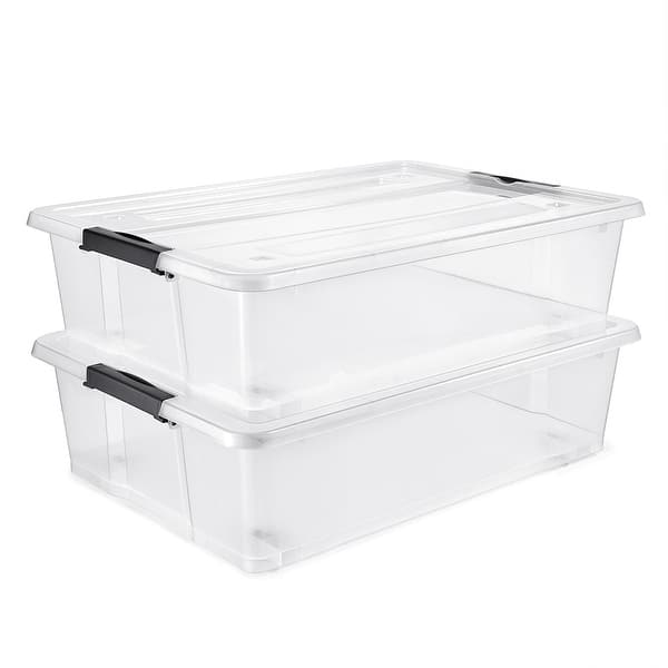 Sorbus Clear Underbed Storage Bins with Lids and Handles 40qt Capacity ...